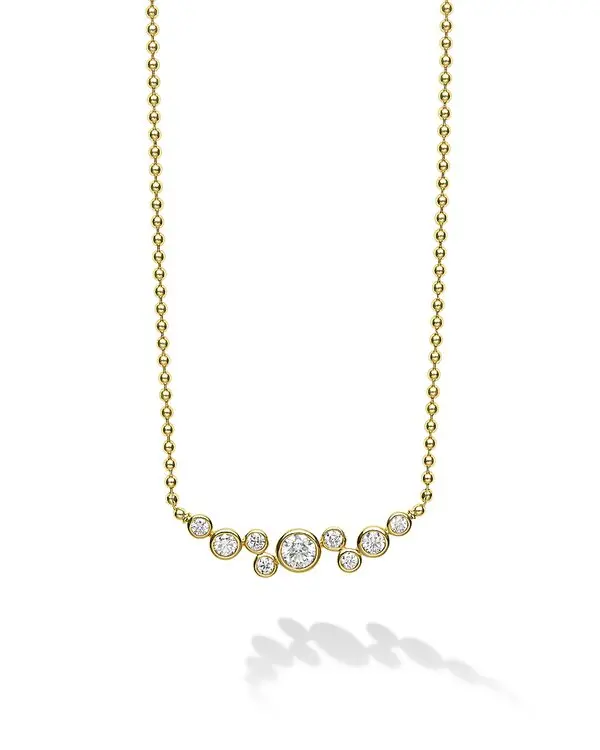 Lagos 18k Yellow Fizz Diamond Bezel Beaded Collar Necklace - Gold