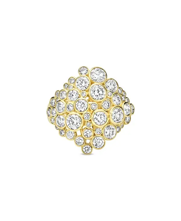 Lagos 18k Yellow And Diamond Fizz Cluster Statement Ring