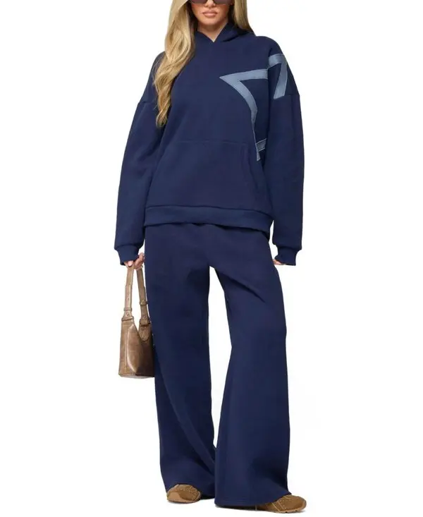 EDIKTED Straight Leg Sweatpants - Navy