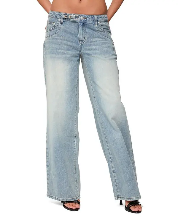 EDIKTED Celia Grommet Low-rise Jeans