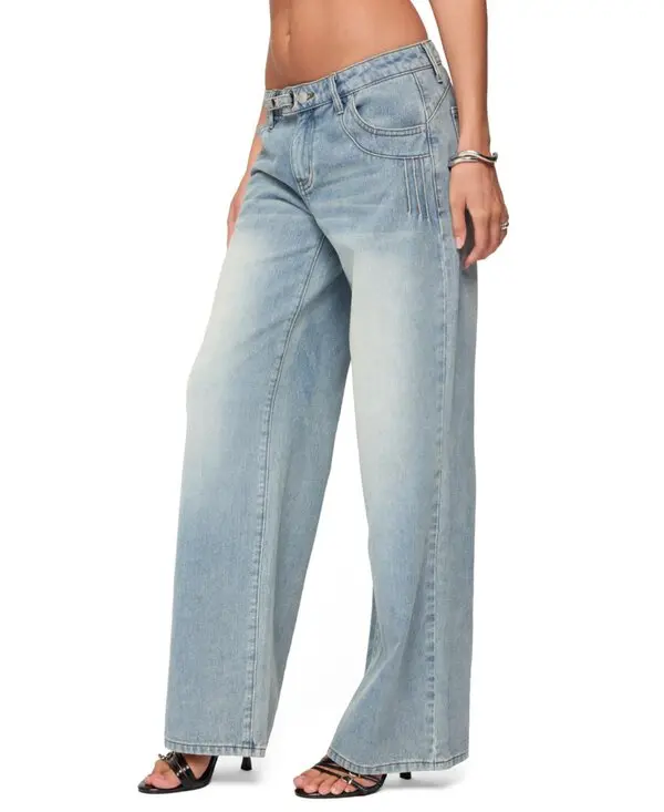 EDIKTED Celia Grommet Low-rise Jeans