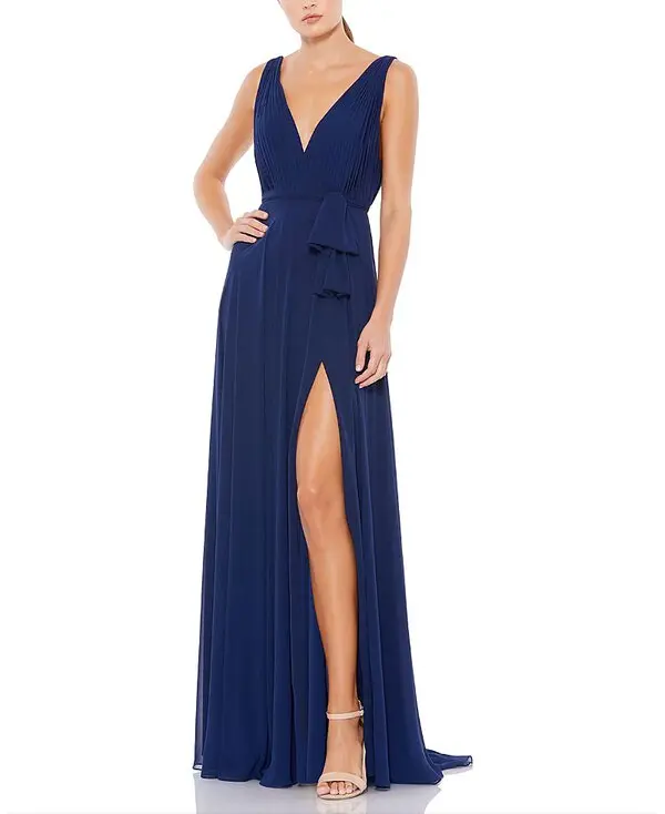 Mac Duggal Ieena Collection Sleeveless Chiffon Gown