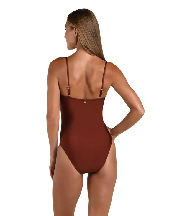 SUNSHINE 79 Solid Bandeau One Piece - Mahogany