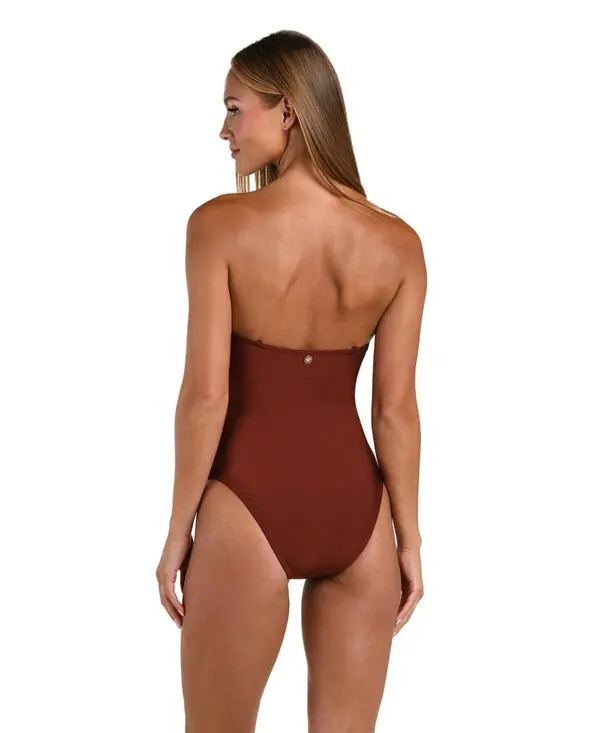 SUNSHINE 79 Solid Bandeau One Piece - Mahogany
