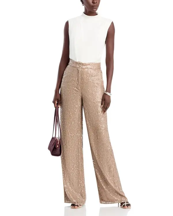TOCCIN Suri Sequin Wide-leg Pants