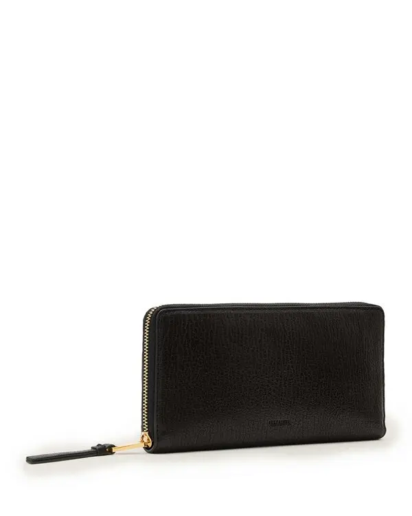 ALLSAINTS Small Leather Travel Wallet - Black