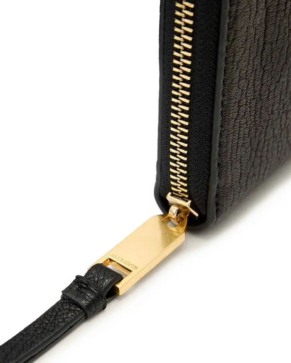 ALLSAINTS Small Leather Travel Wallet - Black