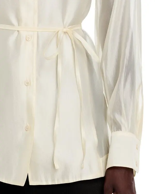 Rue Sophie Notch Lapel Drawstring Top