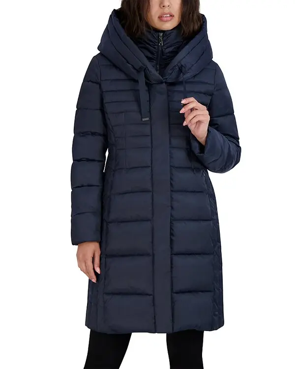 Tahari Casey Hooded Puffer Coat - Galaxy