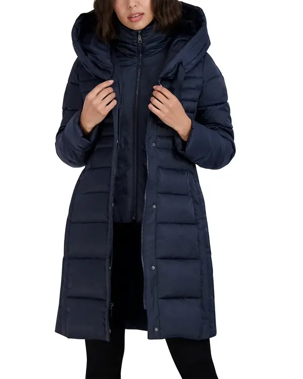 Tahari Casey Hooded Puffer Coat - Galaxy