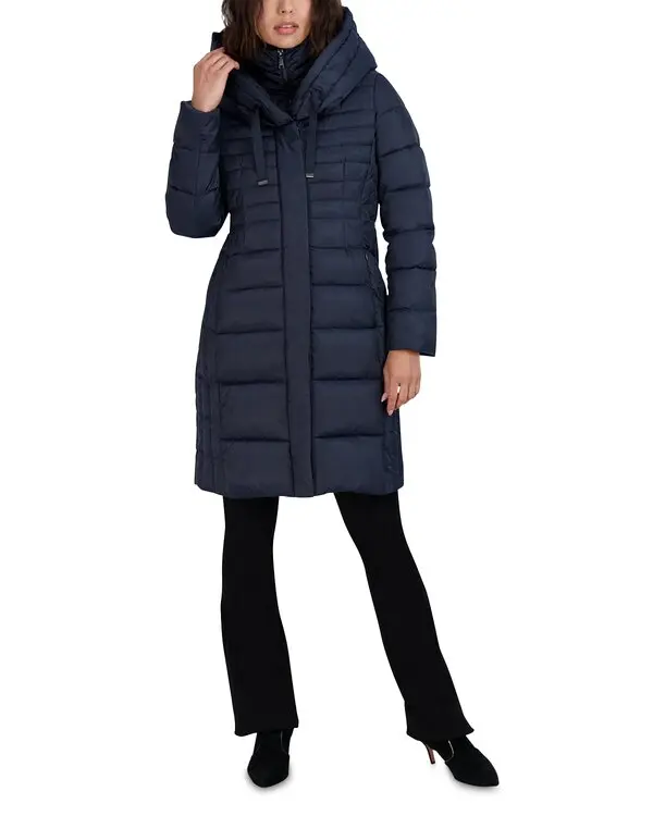 Tahari Casey Hooded Puffer Coat - Galaxy