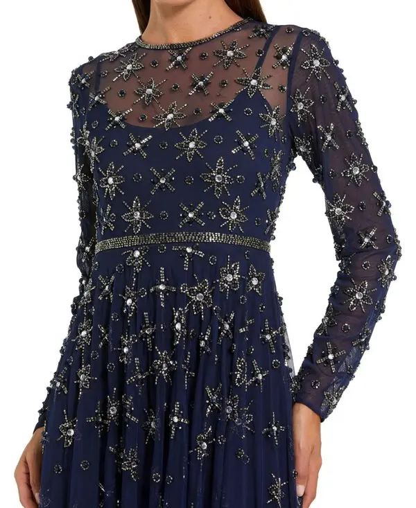 Mac Duggal Crystal Embellished Evening Gown