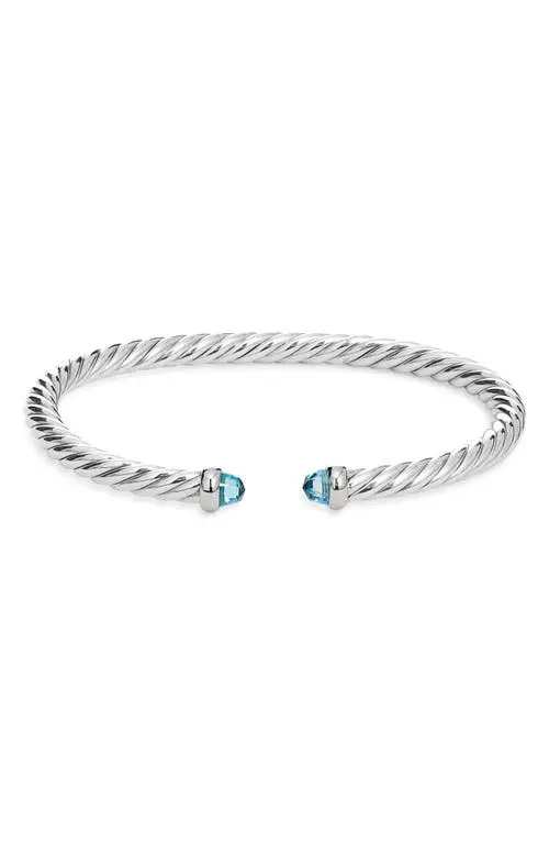 David Yurman Cable Flex Bracelet - Silver/blue Topaz