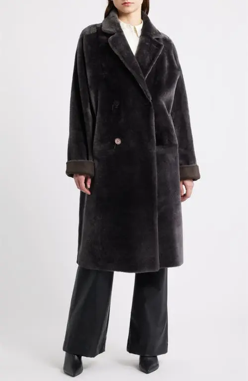 HISO Elle Reversible Genuine Shearling Coat