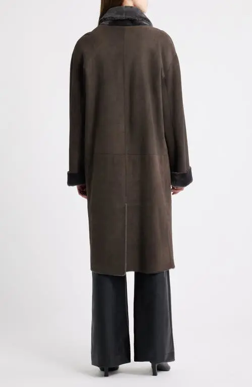 HISO Elle Reversible Genuine Shearling Coat