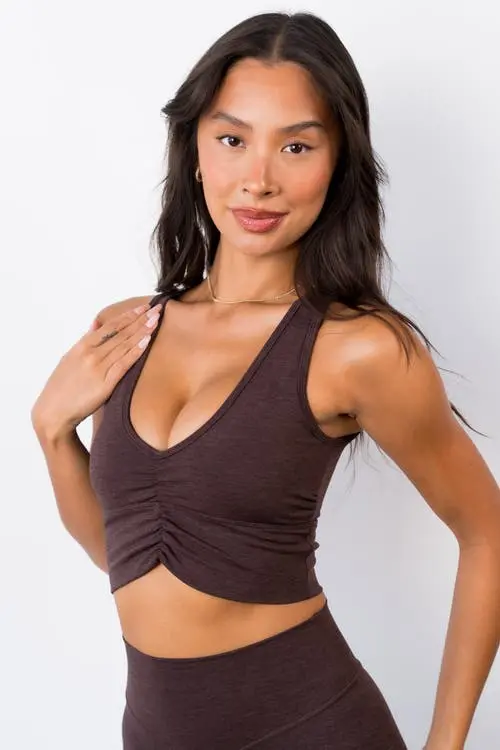 VITALITY Daydream Gather Longline Bra - Brownie Batter