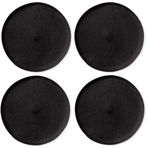 TAG Elegant Woven Placemats For Stylish Dining Experience - Black