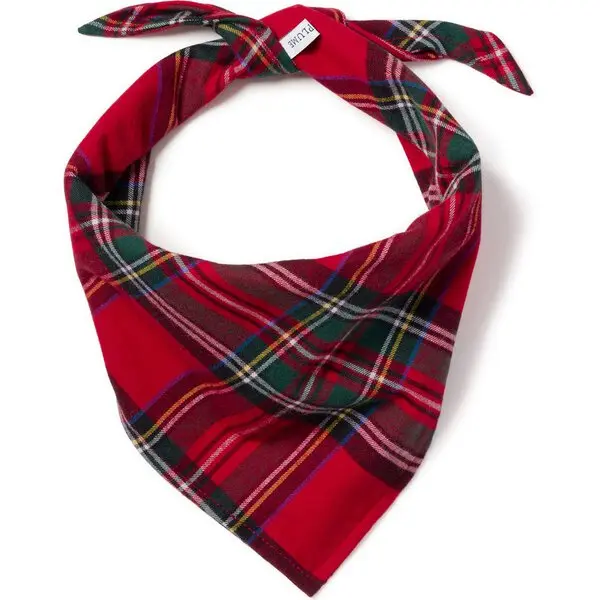 PETITE PLUME Imperial Tartan Dog Bandana - Red