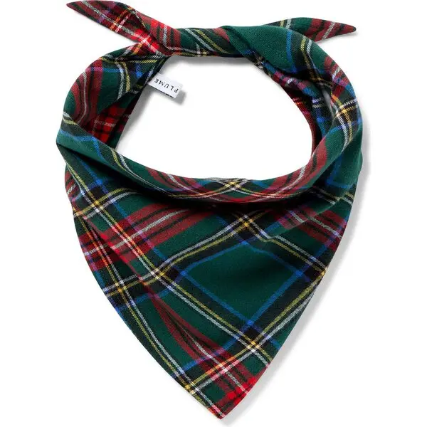 PETITE PLUME Kensington Tartan Dog Bandana - Green