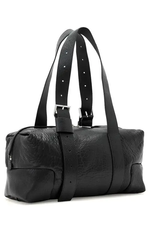 ALLSAINTS Ares Grain Leather Shoulder Bag - Black/silver