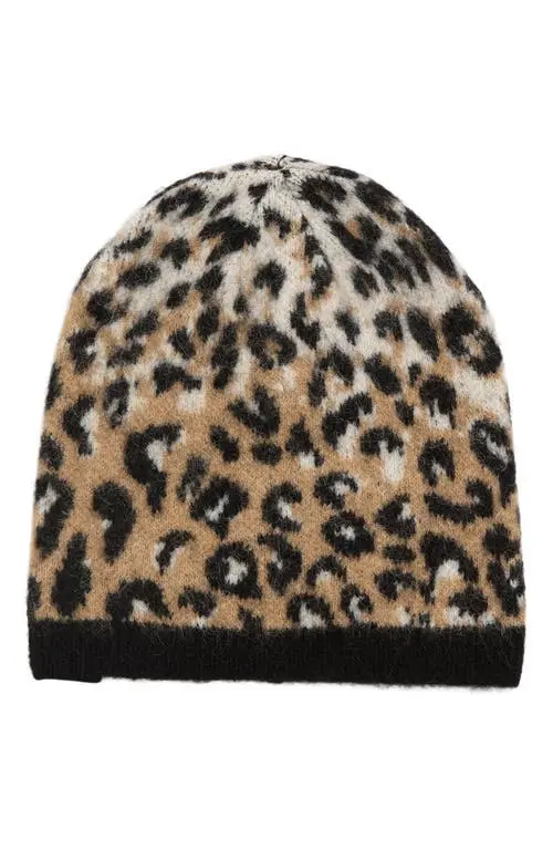 Kate Spade New York Leopard Beanie - Black/natural