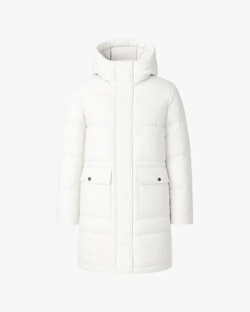 QUARTZ CO. Chloe Hooded Winter Jacket - Ivory