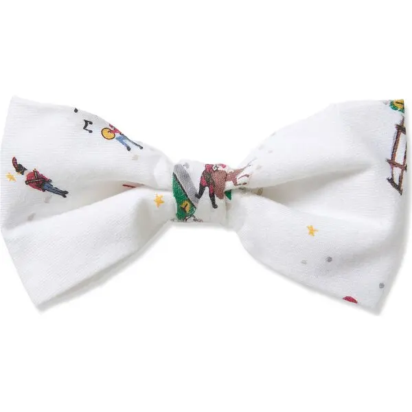 PETITE PLUME Holiday Town Dog Bow Tie - White
