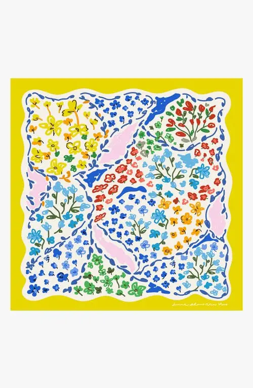 JESSIE ZHAO NEW YORK Garden Double Sided Silk Scarf - Yellow