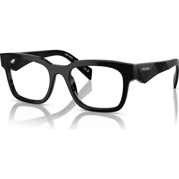 Prada 53mm Rectangle Eyeglasses - Black