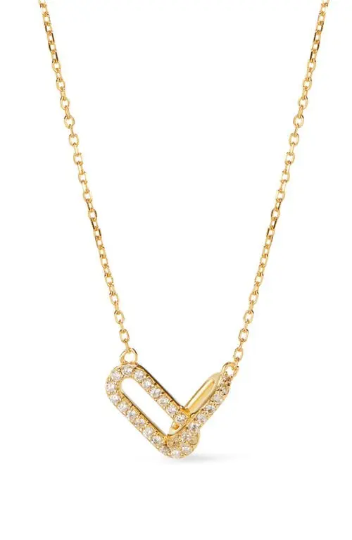 ANA LUISA Loree Pendant Necklace - Yellow Gold/clear
