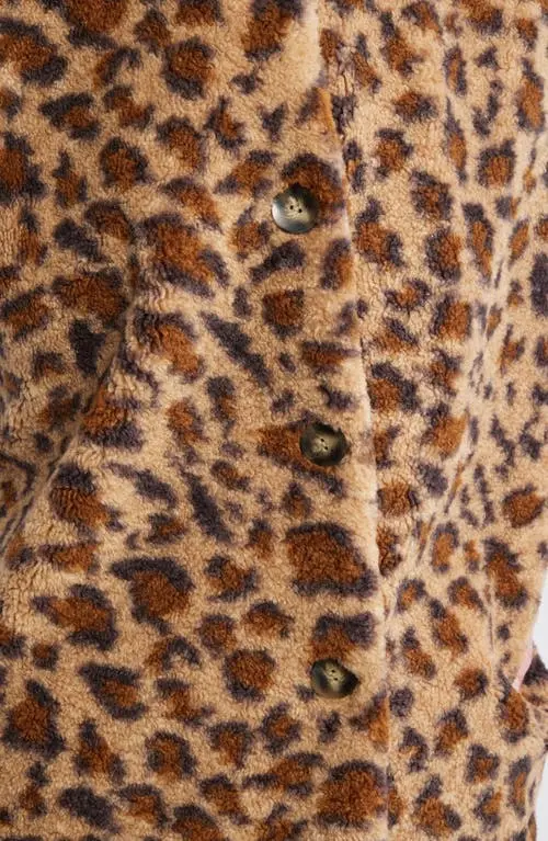 Dra Sandy Leopard Faux Shearling Vest - Cocoa Leopard