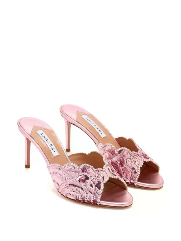 AQUAZZURA 75mm Sequin-embellished Stiletto Mules