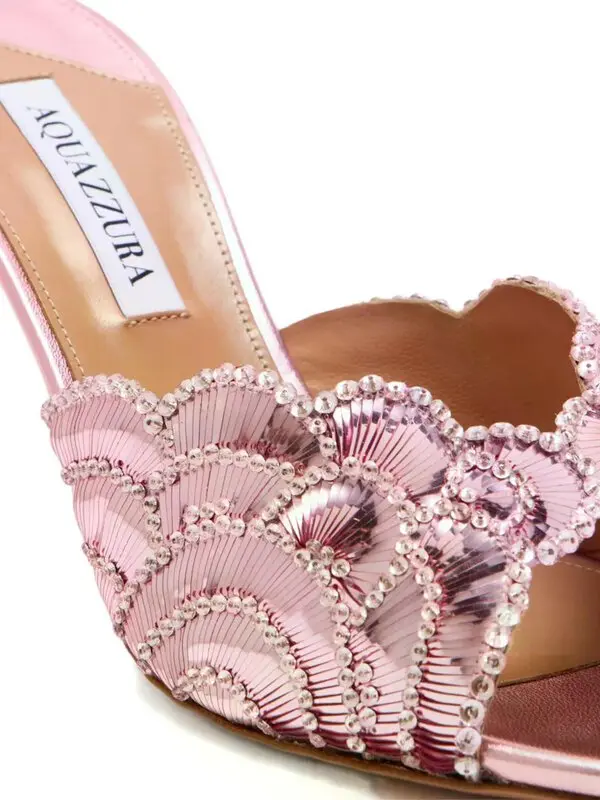 AQUAZZURA 75mm Sequin-embellished Stiletto Mules