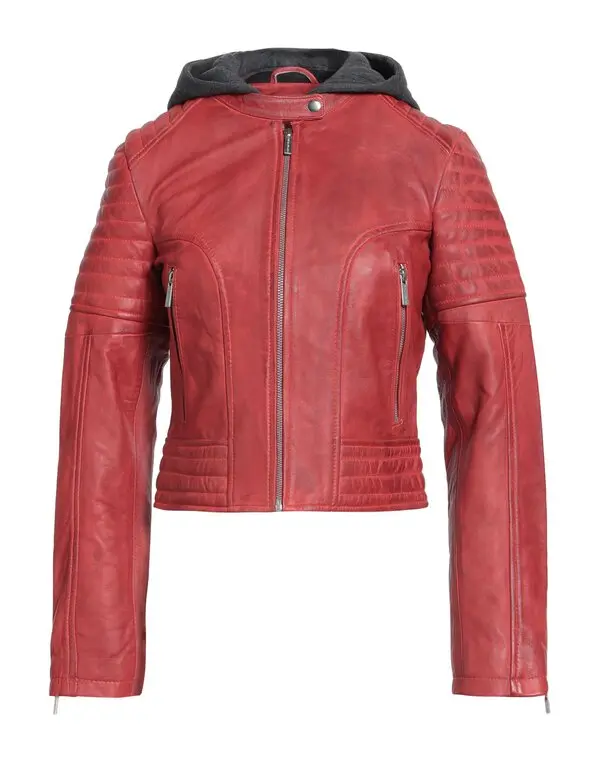 Bolongaro Trevor Leather Biker Jacket With Detachable Hood