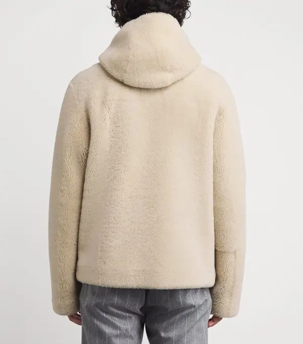 Eleventy Shearling Hooded Jacket
