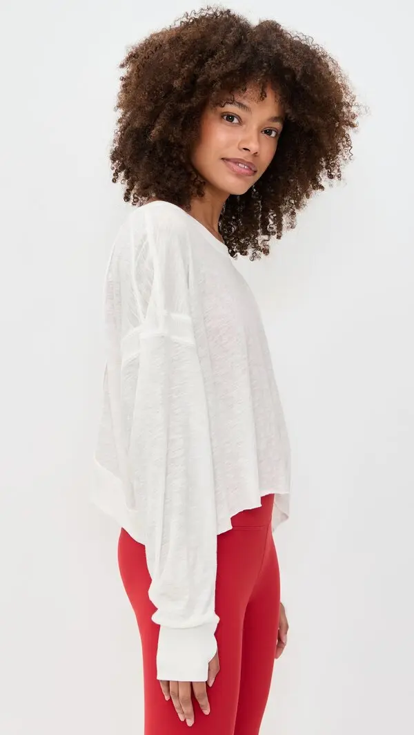 Free People Layer Tee With Cutout Detail - White