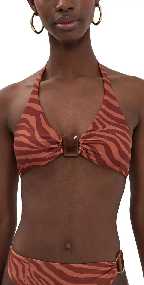VIX PAULA HERMANNY Alanna Zebra Print Bikini Top - Multi