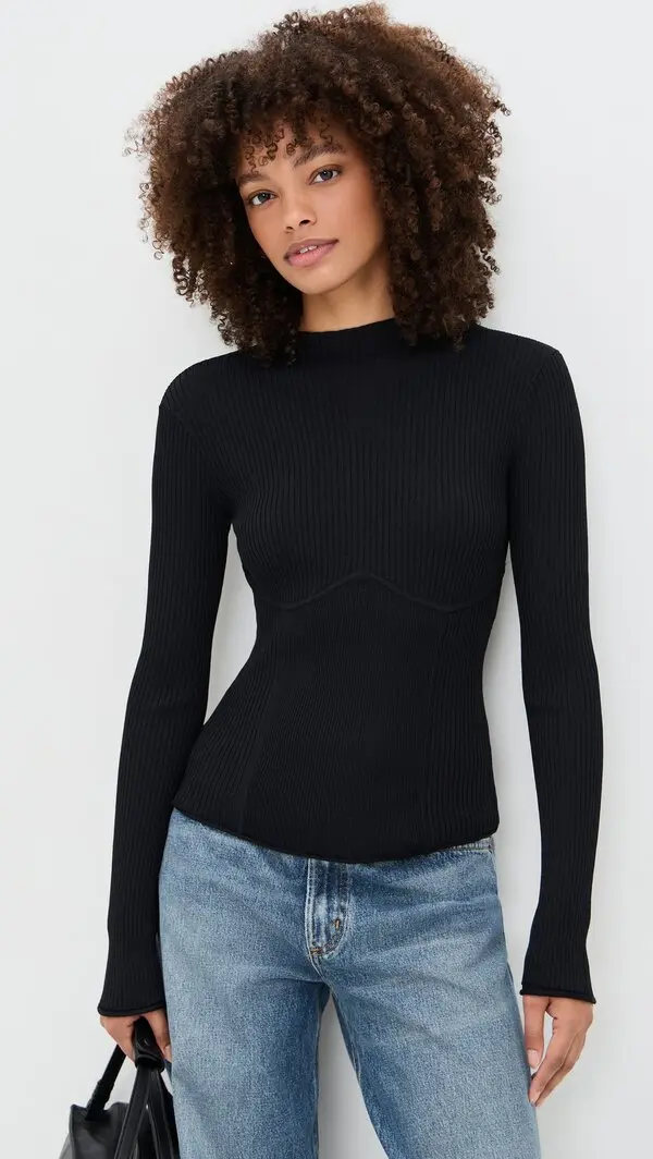 LE BOP Adele Knit Top - Black