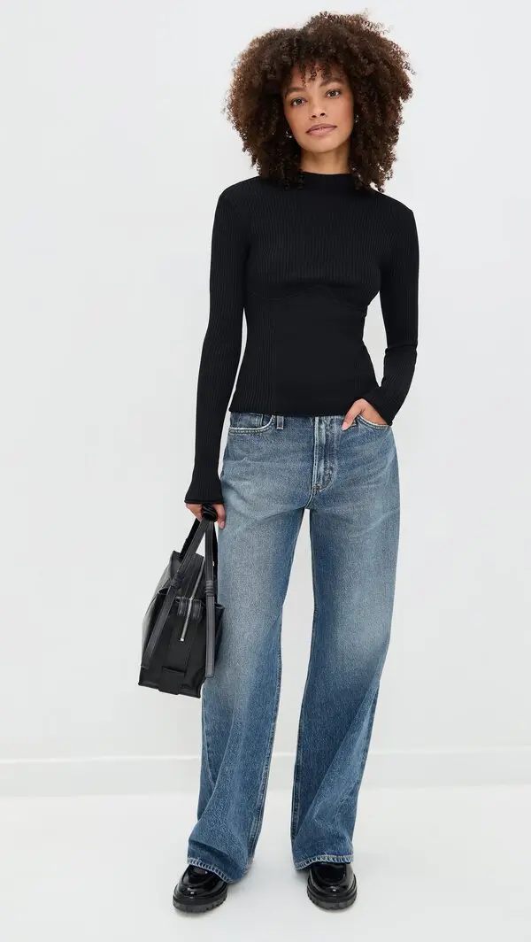 LE BOP Adele Knit Top - Black