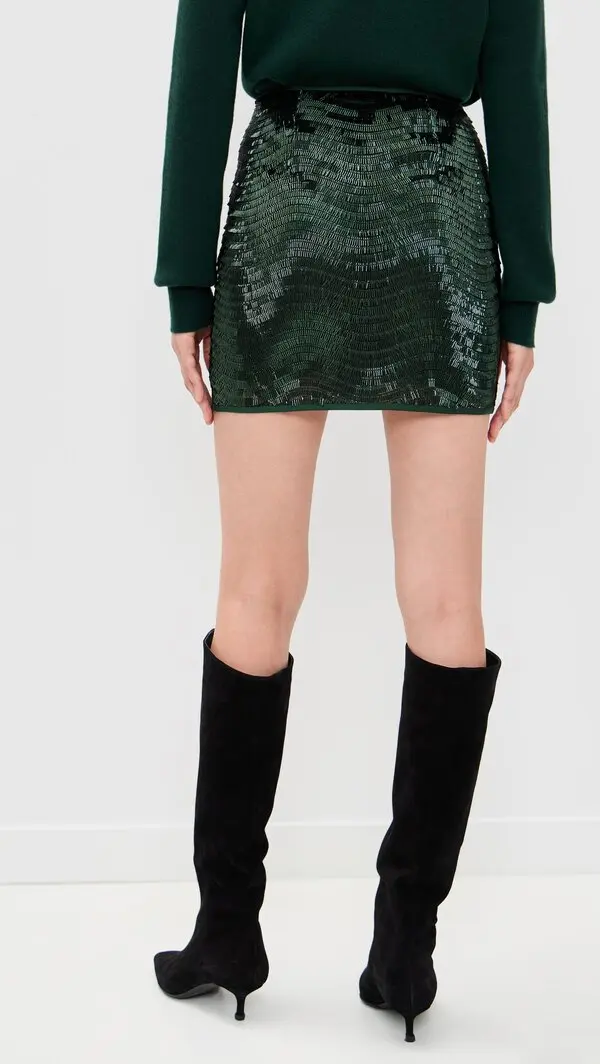 Susana Monaco Swirl Sequin Mini Skirt
