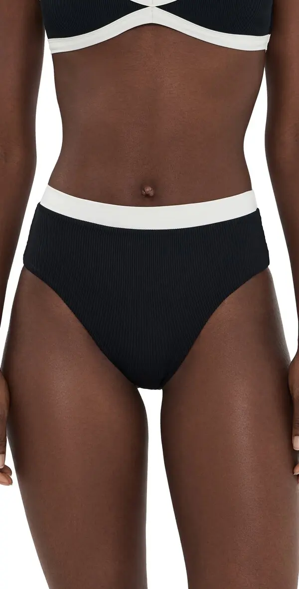 L*Space Misha Classic Bikini Bottoms - Black/cream