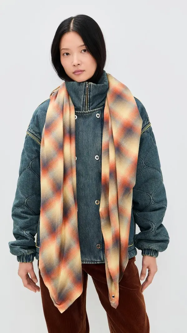 MARBELL Kate Denim Jacket With Scarf