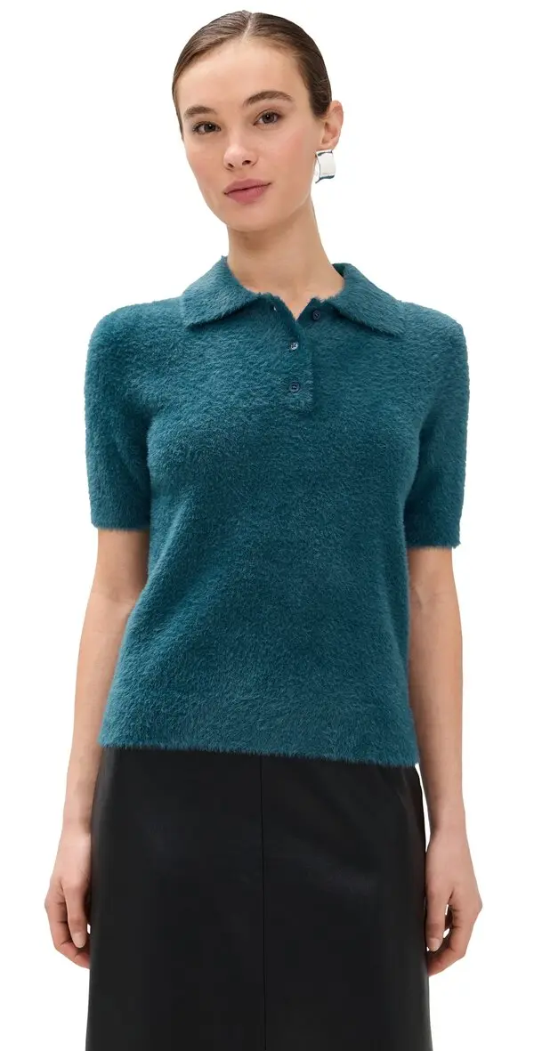 LE BOP Fuzzy Knit Polo - Everglade