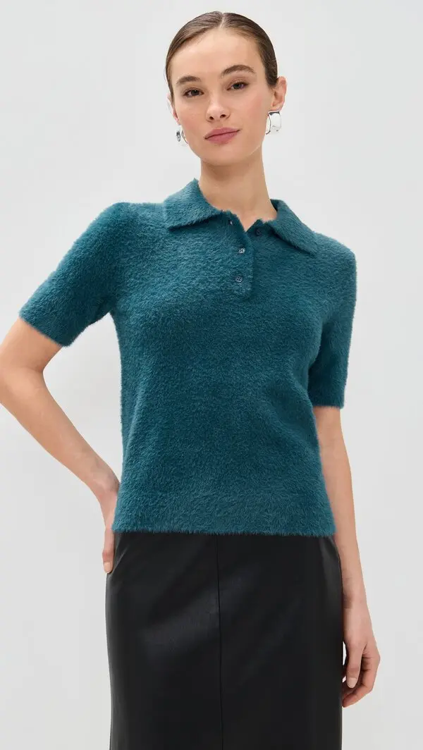 LE BOP Fuzzy Knit Polo - Everglade