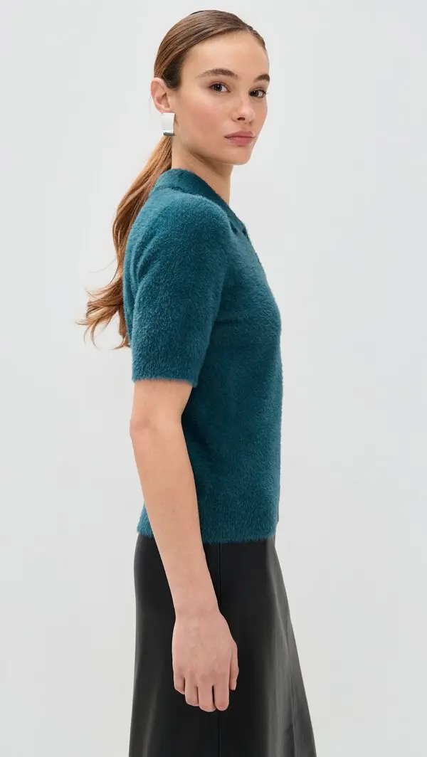 LE BOP Fuzzy Knit Polo - Everglade