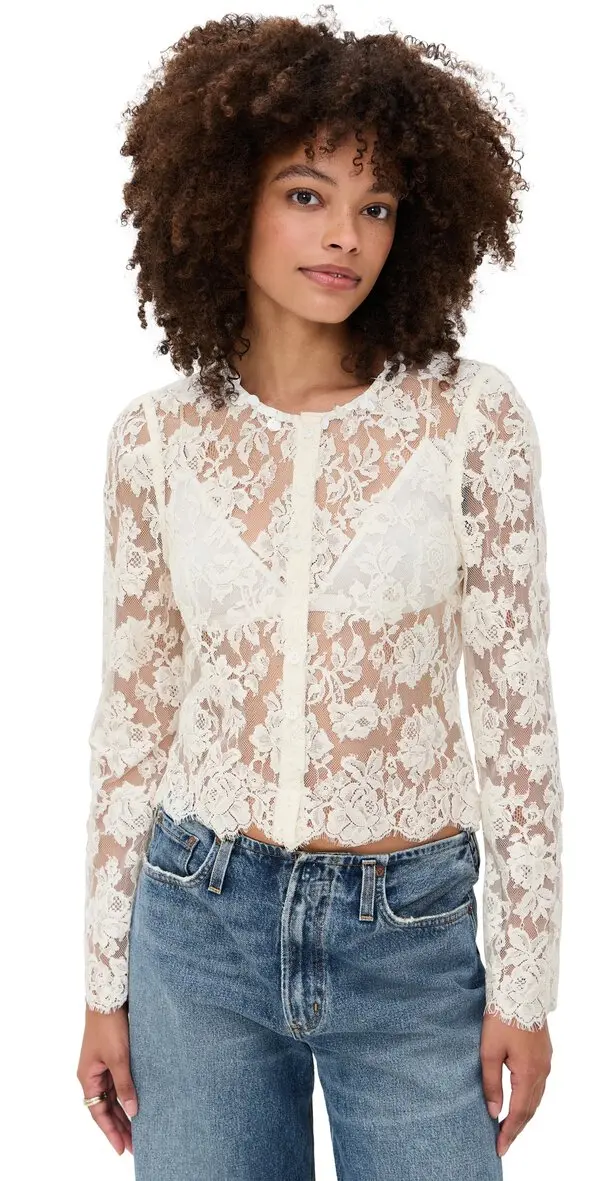 Astr The Label Antoinette Lace Top