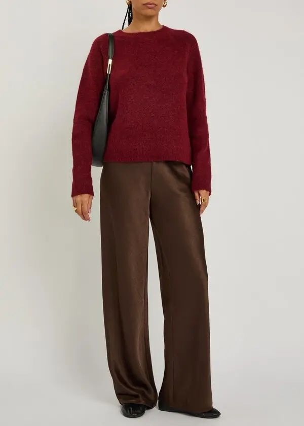Vince Straight-leg Satin Trousers - Brown