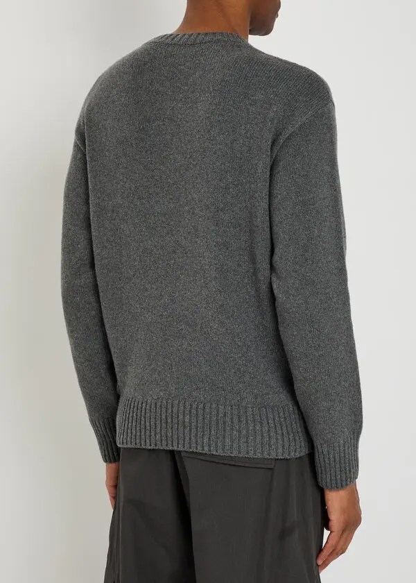 Moncler Logo-appliqué Wool And Cashmere-blend Jumper