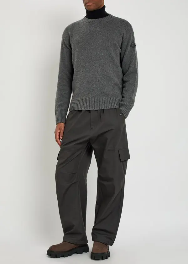 Moncler Logo-appliqué Wool And Cashmere-blend Jumper