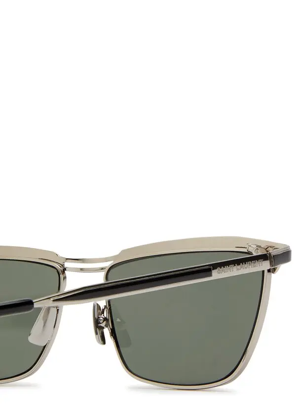 Saint Laurent Joe Square-frame Sunglasses - Silver